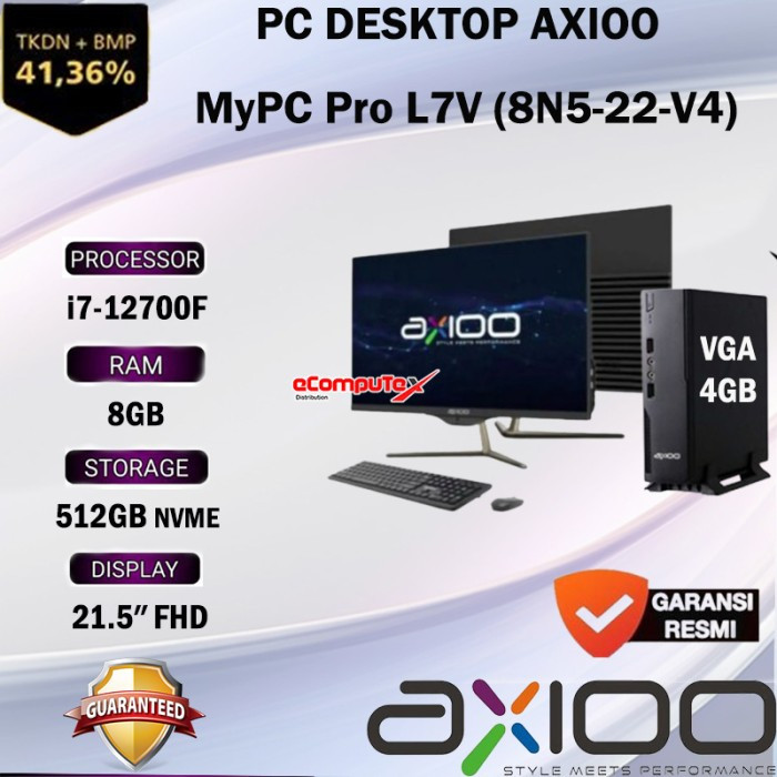 Jual AXIOO DESKTOP MYPC PRO L7V (8N5-22-V4) i7-12700F RAM 8GB / 512GB NVME 21.5″ INCH FHD WIN 11 ...