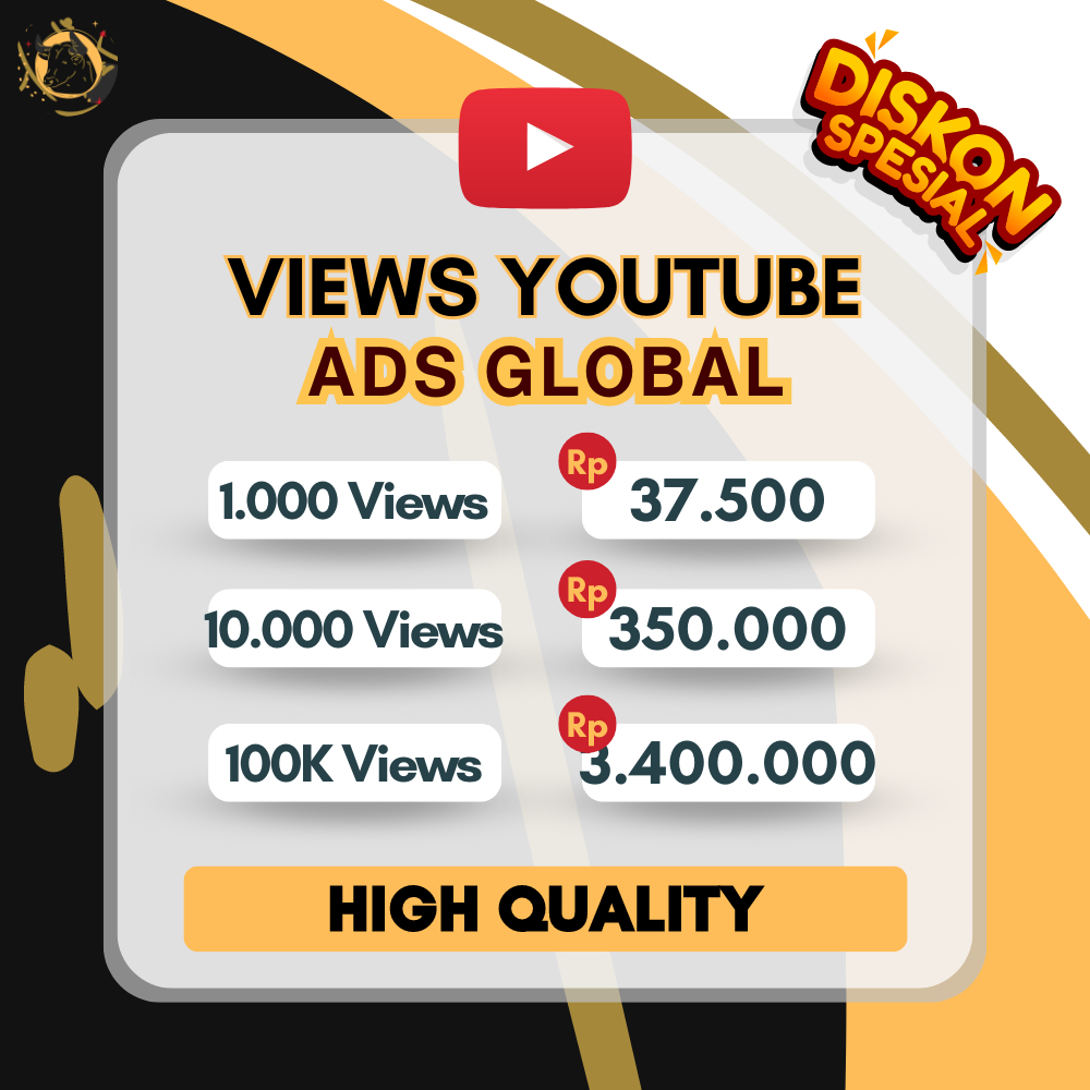 Jual VIEWS ADS GLOBAL YOUTUBE - VIEWERS YOUTUBE IKLAN GLOBAL SELURUH ...