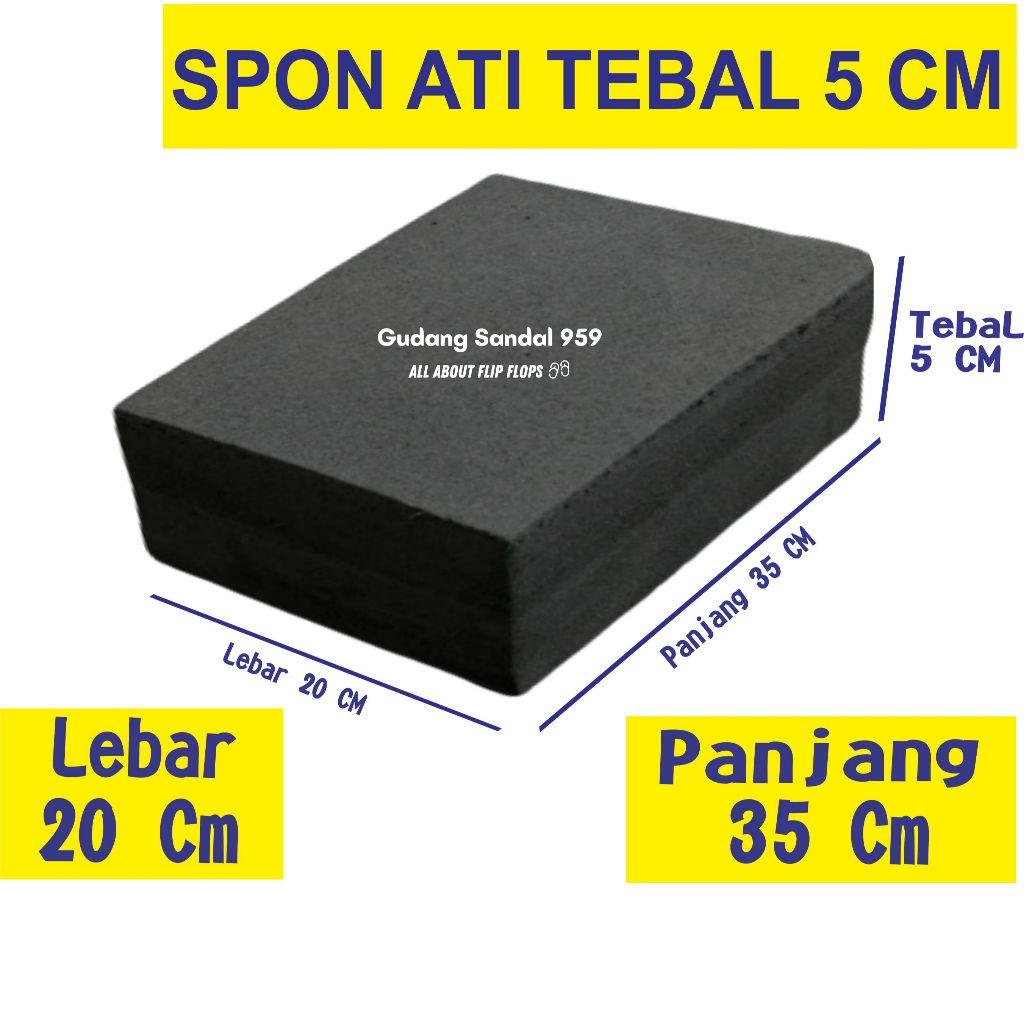 Jual SPON ATI / BUSA ATI / SPON EVA TEBAL 5 CM WARNA HITAM LEBAR 20 X ...