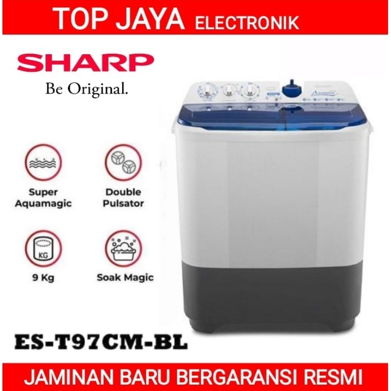Jual MESIN CUCI SHARP 9KG 2 TABUNG EST-97CM NEW SERIES | Shopee Indonesia