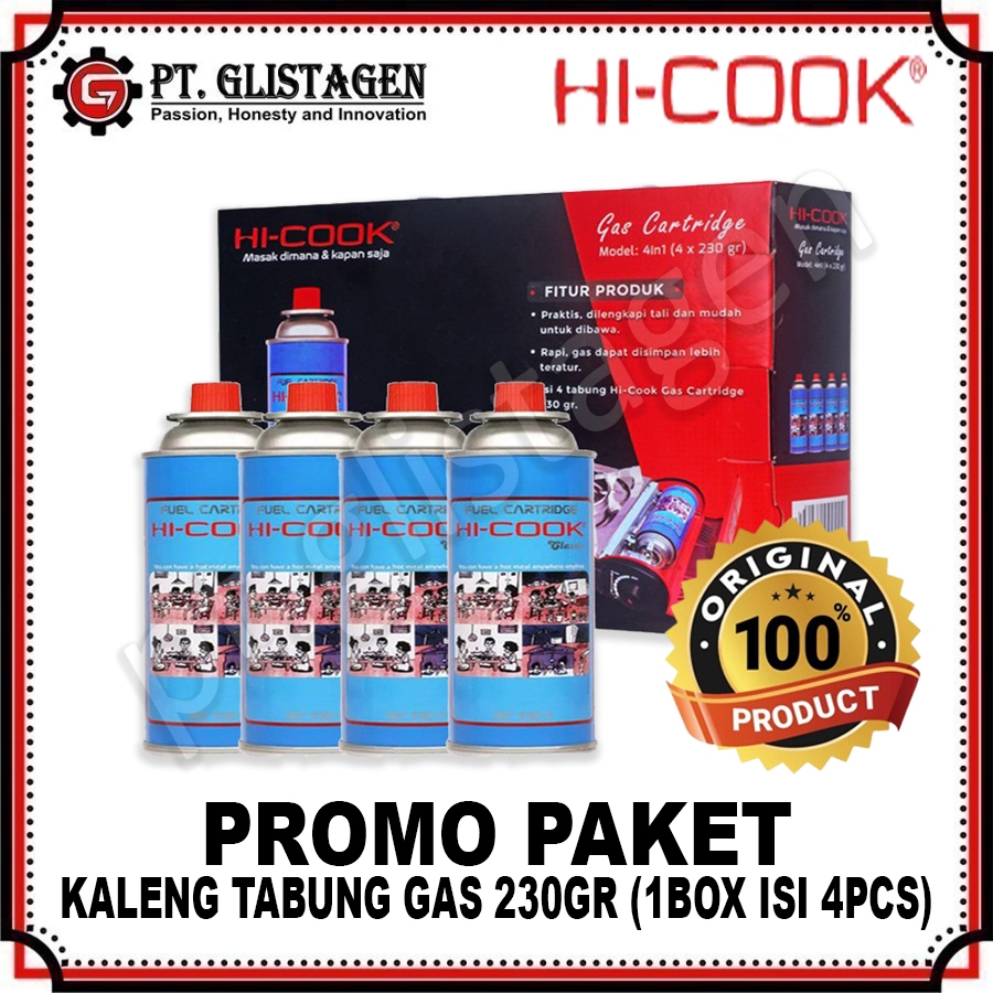 Jual HI-COOK Kaleng Tabung Gas Mini Kompor Portable 230gr (1Box isi ...