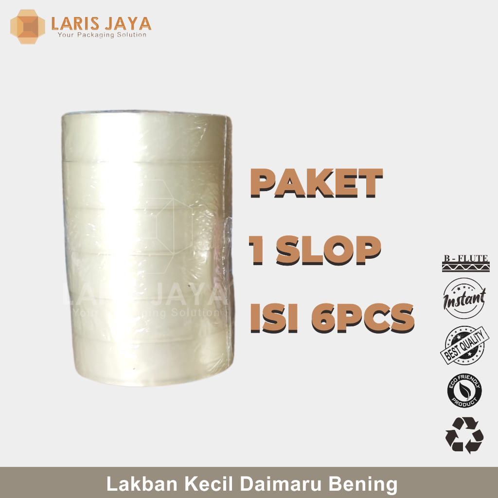Jual Paket Isolasi Kecil 1 Slop Isi 6 Lakban Isolasi Selotip Tape Merk Daimaru 1 Inch / 24 mm x ...