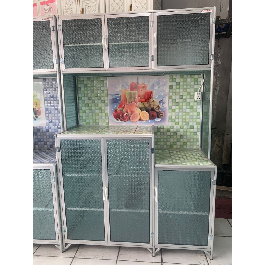 Jual Rak Piring Aluminium Keramik 3 Pintu Undakan | Shopee Indonesia