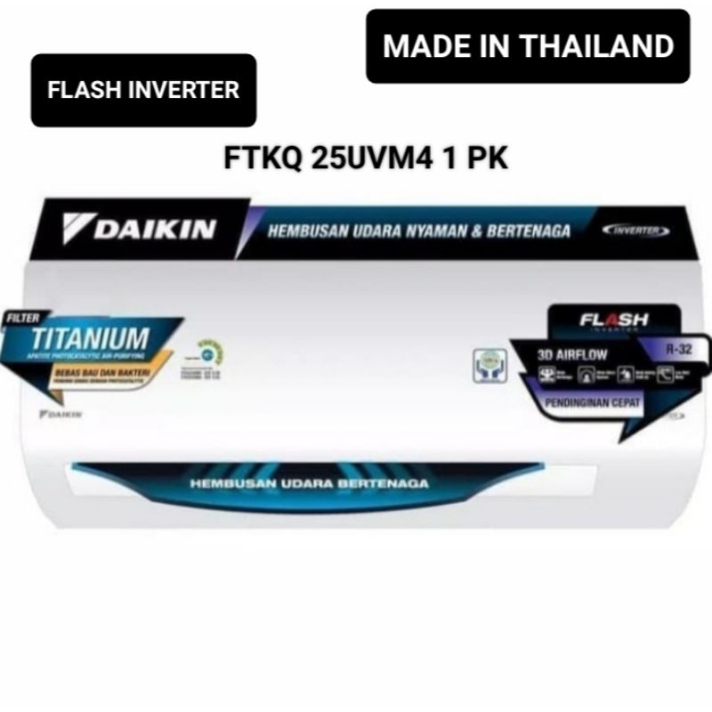 Jual AC DAIKIN FTKQ 25UVM4 ( 1 PK ) FLASH INVERTER ( UNIT ONLY ) | Shopee Indonesia