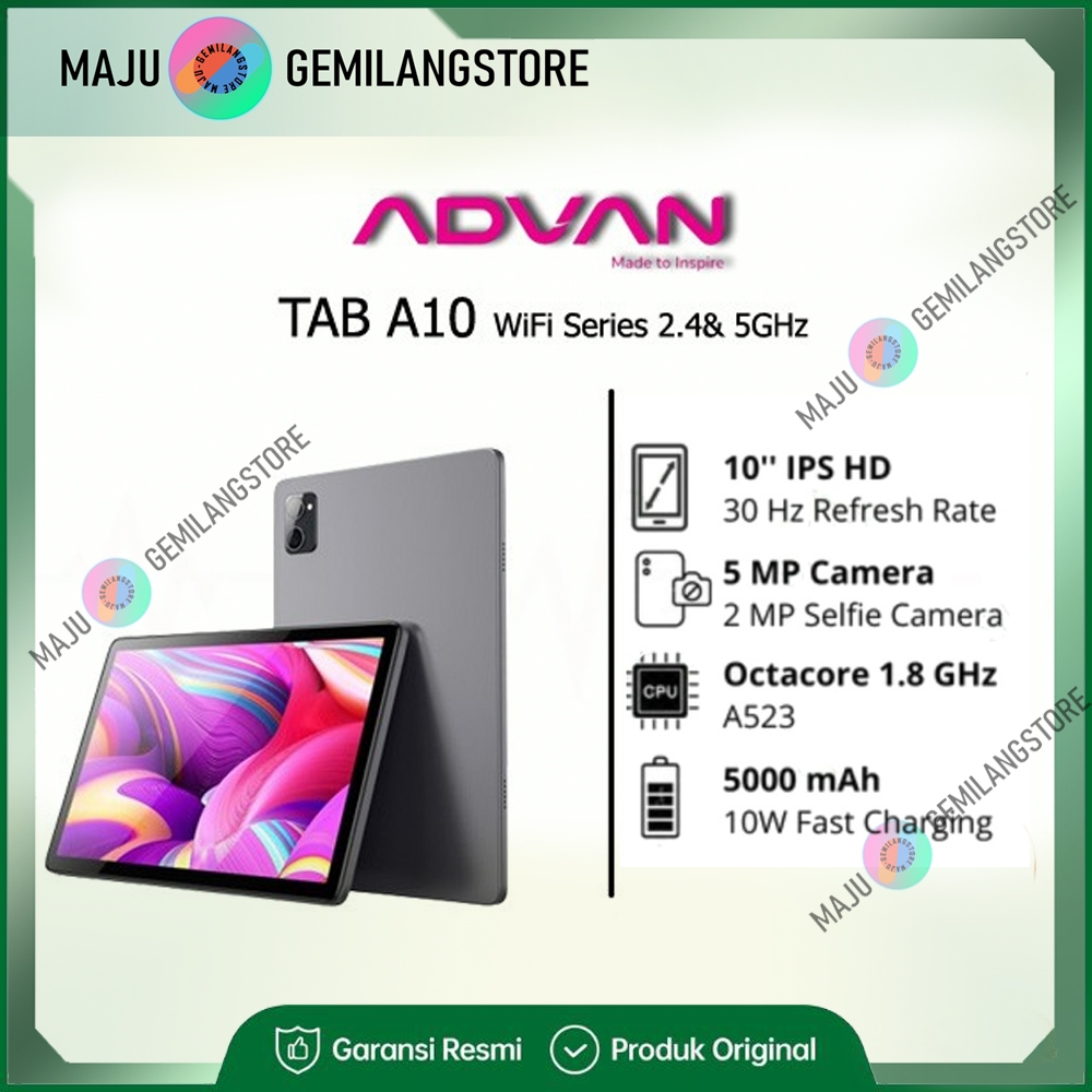 Jual ADVAN TAB A10 Wifi 4GB / 64GB Layar 10.1”IPS Screen Tablet Android ...