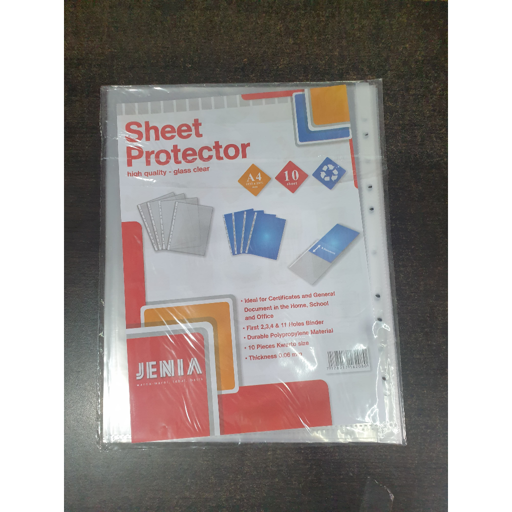 Jual Map Plastik Sheet Protector Jenia A4 Pelindung Kertas Jenia 215 X ...
