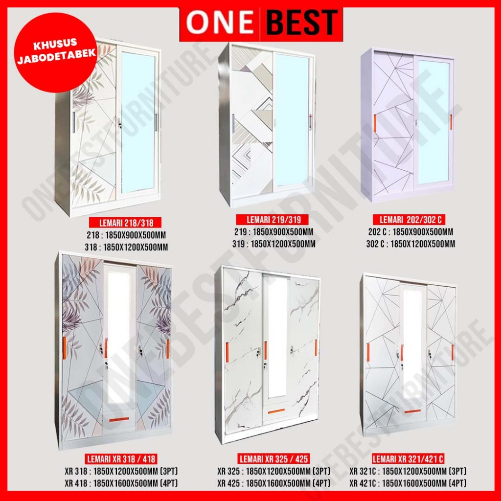 Jual Lemari Baju Besi - Lemari Pakaian Besi Sliding / 2 Pintu / 3 Pintu [KHUSUS JABODETABEK ...