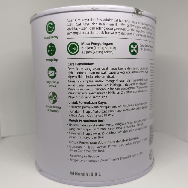 Jual AVIAN VERNIS / Bening / CAT KAYU BESI 0,9Lt/1 KG | Shopee Indonesia