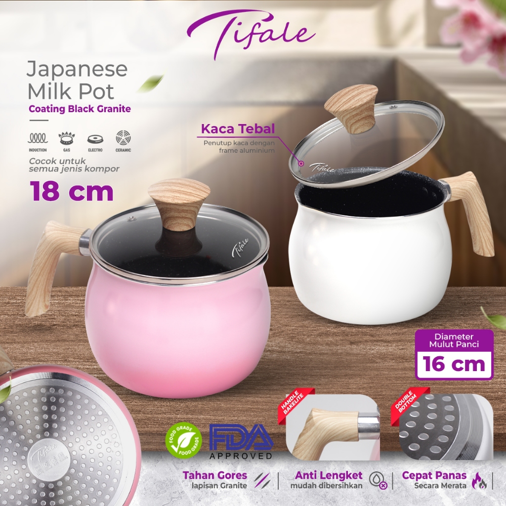 Jual Tifale Japanese Milk Pot Panci Susu Rebus Granite Coating Anti ...