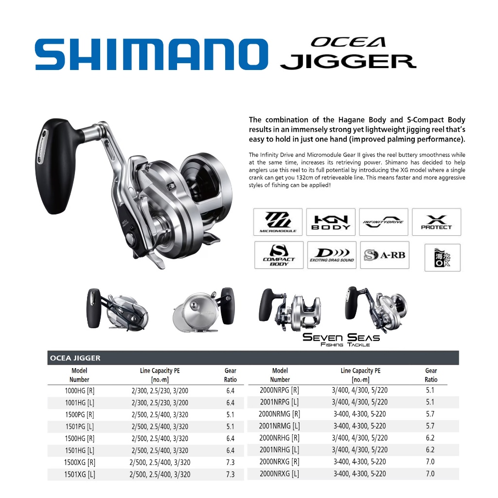 Jual Shimano Ocea Jigger 2021 1000 1001 1500 1501 2000 2001 3000 4000 Over Head Reel Pancing ...