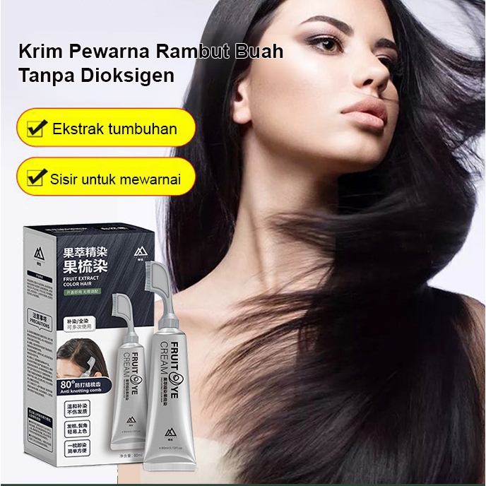Jual Krim Pewarna Rambut Nature Plants Herbal Hair Dye 80ml/Pewarna ...