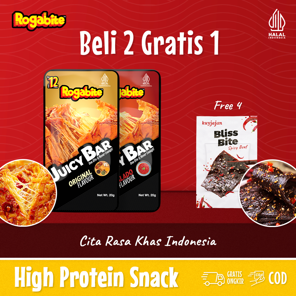 Jual Rogabite - [BELI 2 GRATIS 1] Juicy Bar FREE Bliss Bite Camilan ...