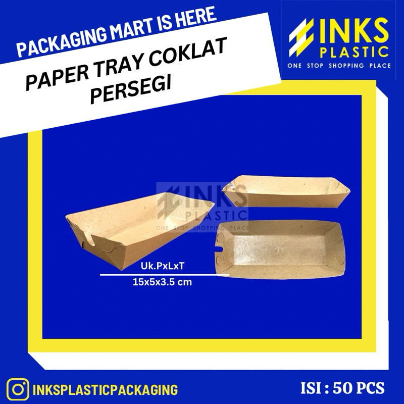 Jual PAPER TRAY PERSEGI DINE IN PIRING KERTAS (50 PCS) | Shopee Indonesia