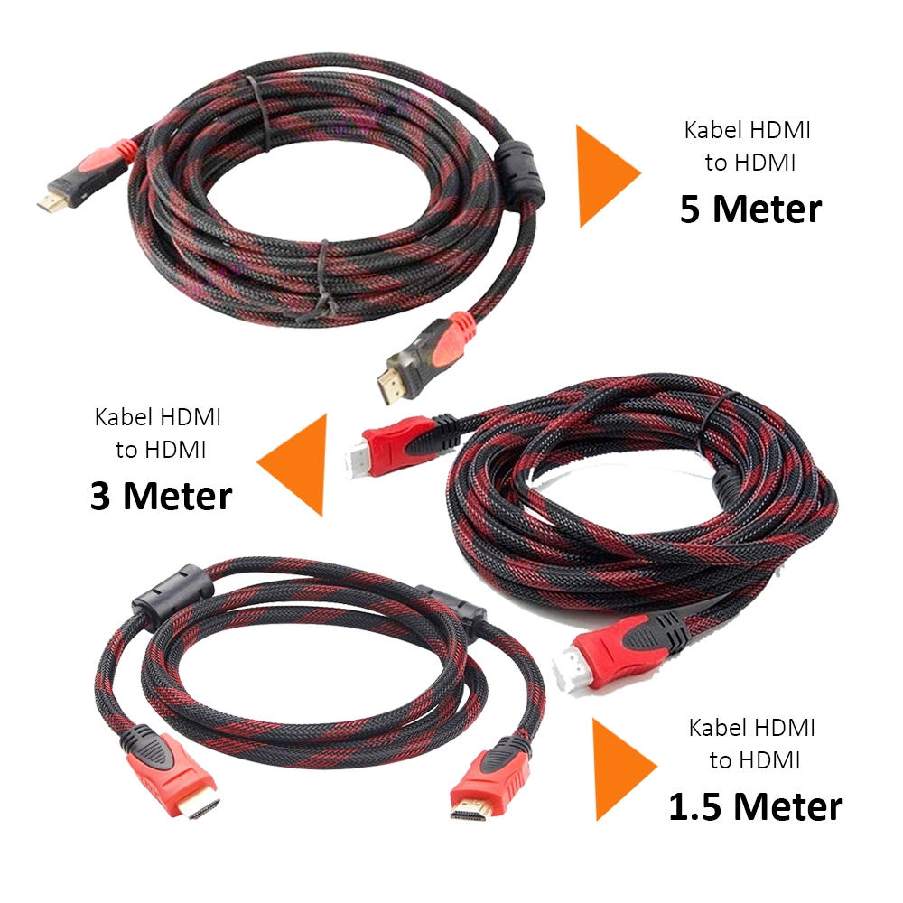 Jual Kabel HDMI to HDMI 5 Meter 3 meter 1.5 Meter V1.4 4K UHD 1080p ...