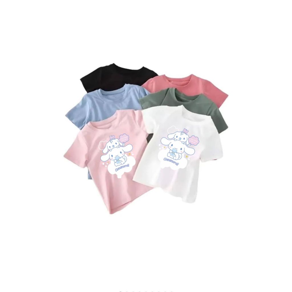 Jual kaos anak perempuan tangan pendek usia 123456789 motif cinnaramoll ...