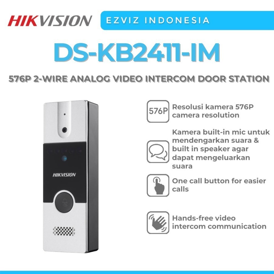 Jual 2-WIRE ANALOG VIDEO INTERCOM DOOR STATION HIKVISION DS-KB2411-IM ...