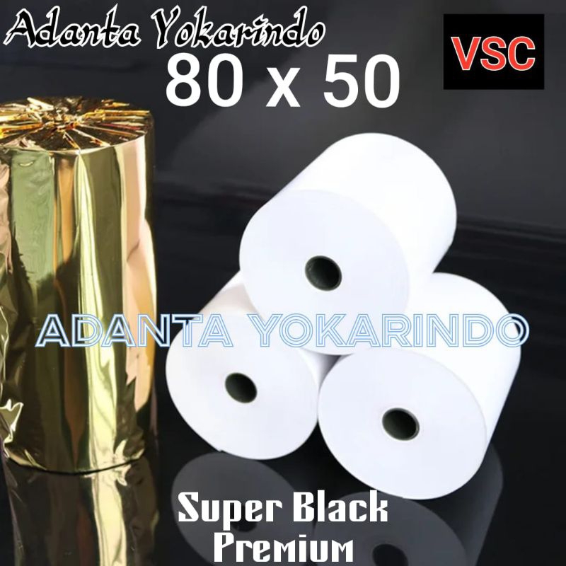 Jual VSC KERTAS THERMAL 80X50 RECEIPT TERMAL 80MM PREMIUM SUPER BLACK ...