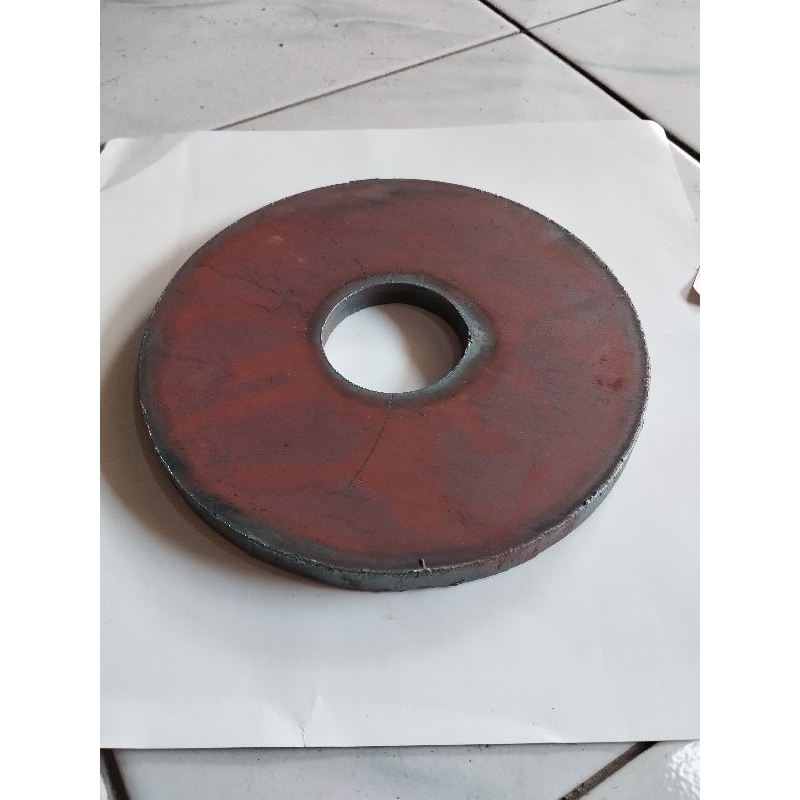 Jual plat besi bulat murahh tebal 10mm X diameter 180mmX lobang 50mm ...