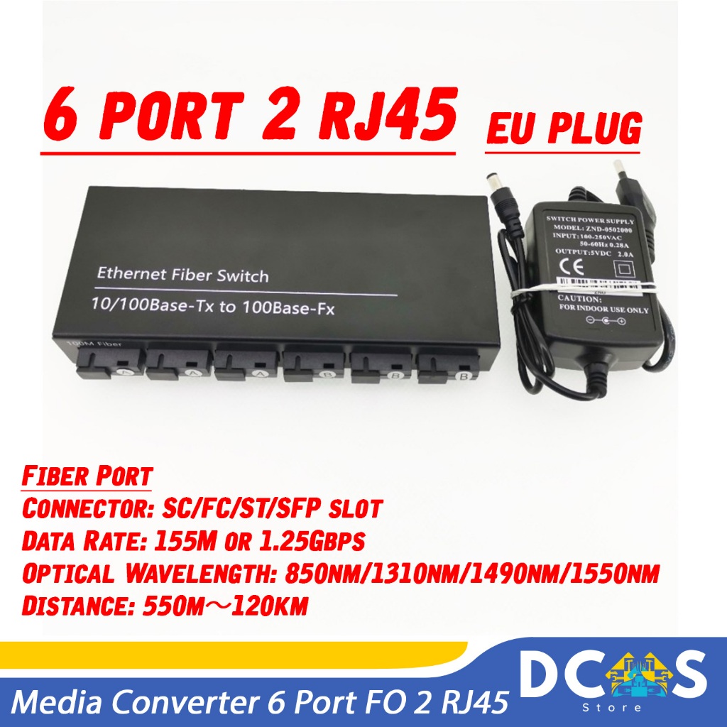 Jual Media Converter 6 Port FO 2 Port Lan - Fiber Switch Optic 6 SC 2 ...