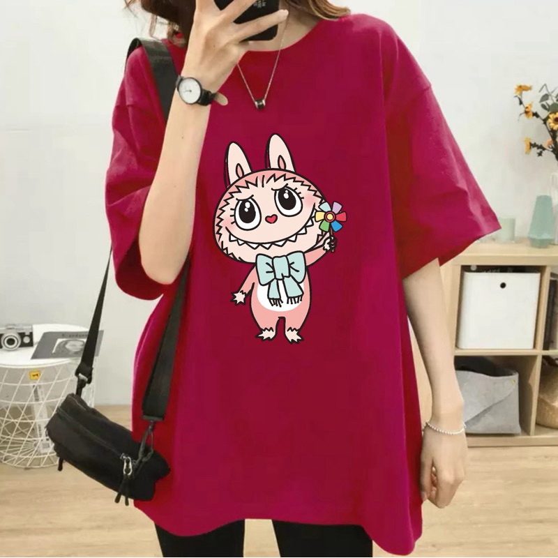 Jual KAOS OVERSIZE WANITA LABUBU PITA BIRU THE MONSTER CARTOON ATASAN ...