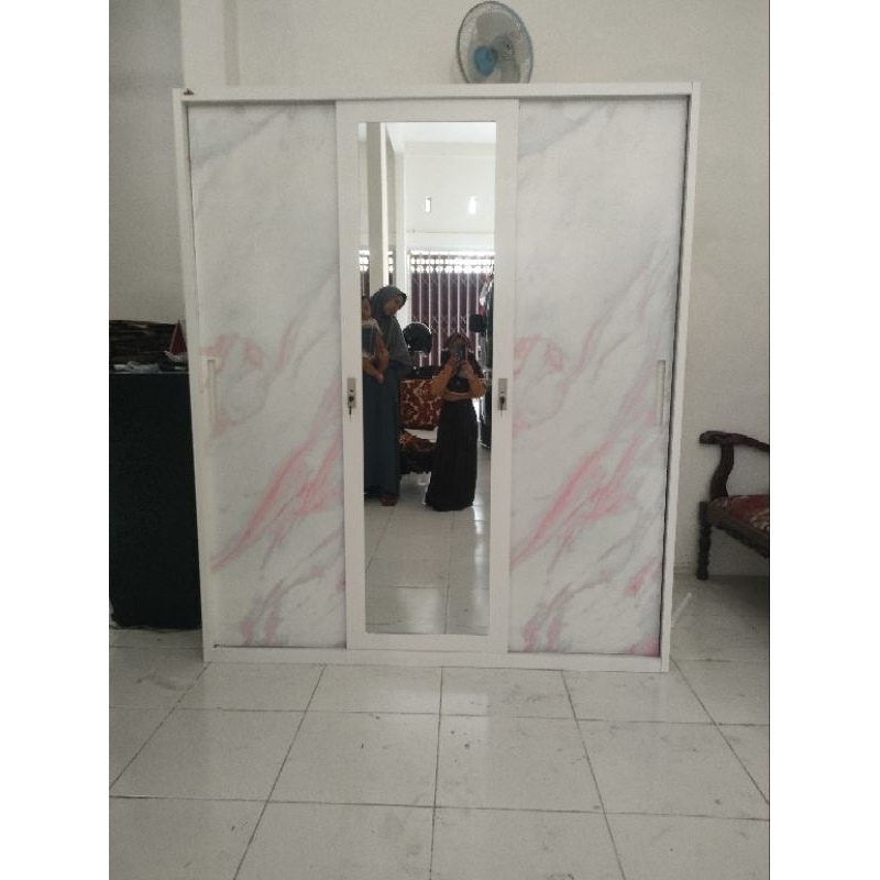 Jual Lemari Besi Pintu 3 Sliding / Pintu Geser Jumbo Minimalis Full ...