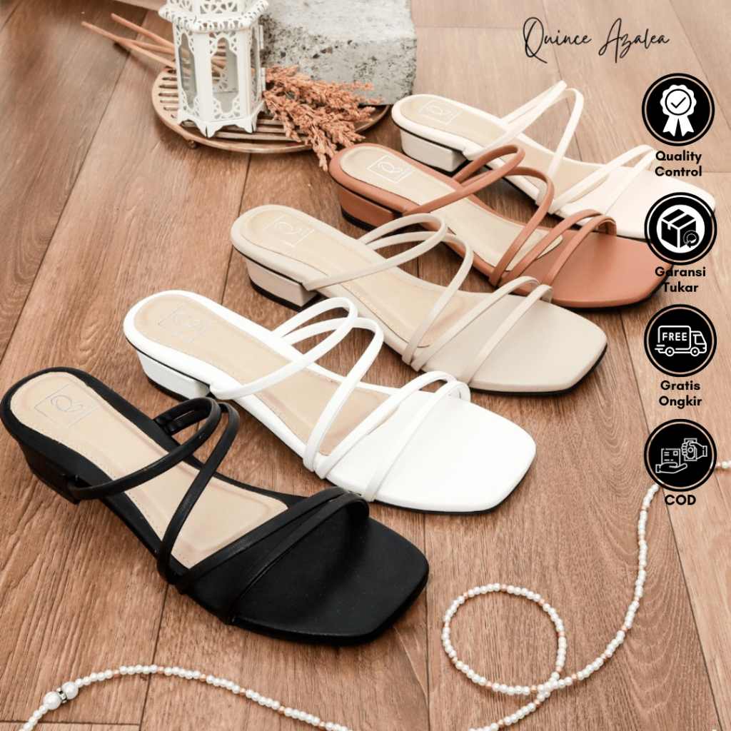 Jual QUINCE Azalea Sandal Wanita Heels 3cm | Shopee Indonesia
