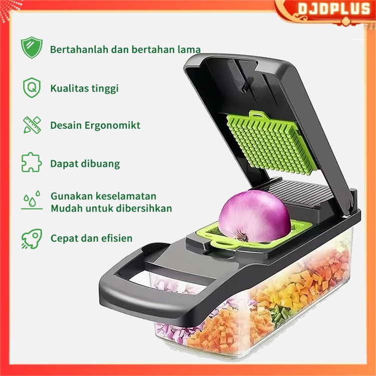 Jual DJDPlus Pemotong sayur multifungsi dengan kotak, pemotongan ...