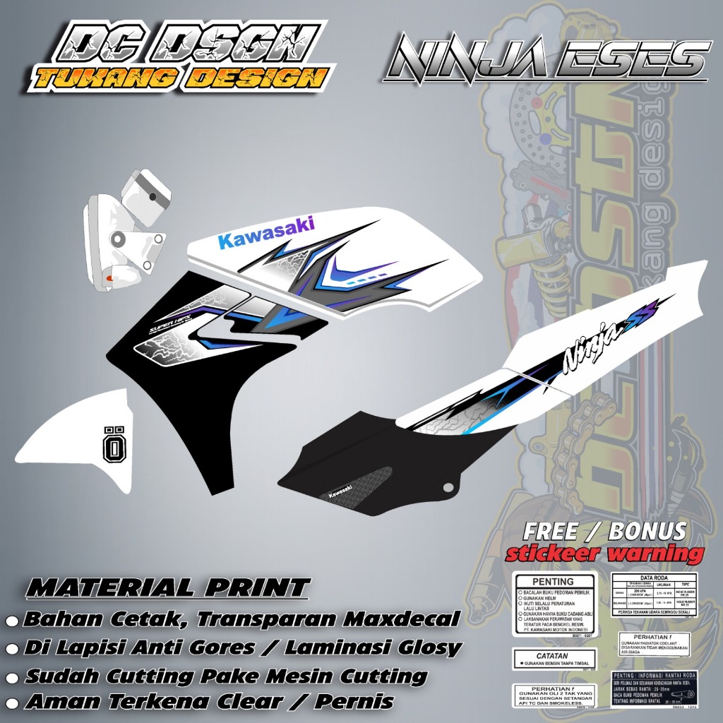 Jual Sticker Striping Ninja SS/R Variasi Transparan Spesialis body ...