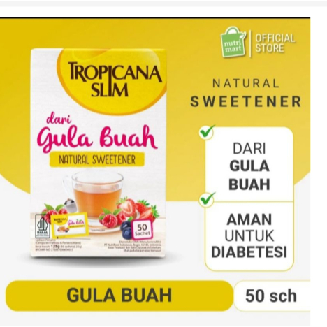 Jual Tropicana Slim Gula Buah 50 Sachet - GULA Alami untuk Diabetes ...