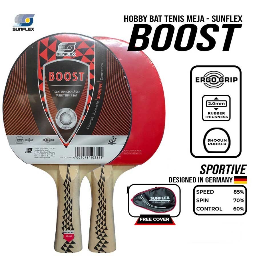 Jual Bet Pingpong Sunflex Boost Sportive Bat Tenis Meja Ergo Grip Original | Shopee Indonesia