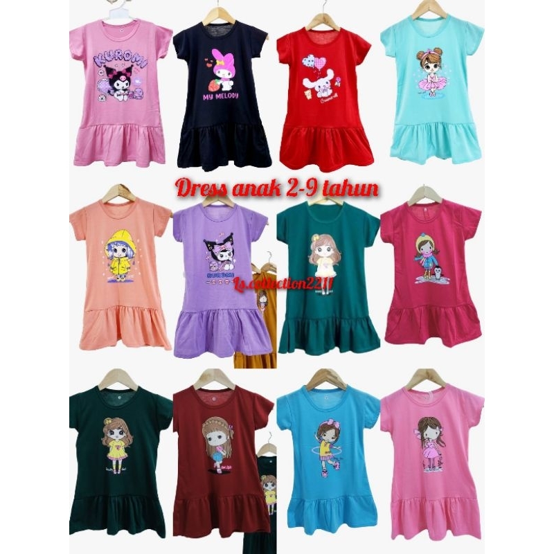 Jual Dress anak usia 2-9 tahun motif kuromi baru//daster anak perempuan ...