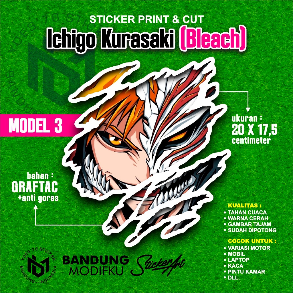 Jual Stiker Tokoh Anime Viral / Ichigo Kurasaki (Bleach)-3 / Stiker ...