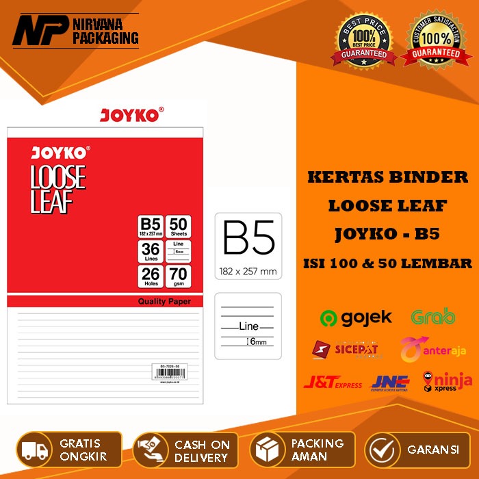 Jual LOOSE LEAF ISI REFFILL KERTAS BINDER B5 JOYKO ISI 50 100 LEMBAR | Shopee Indonesia