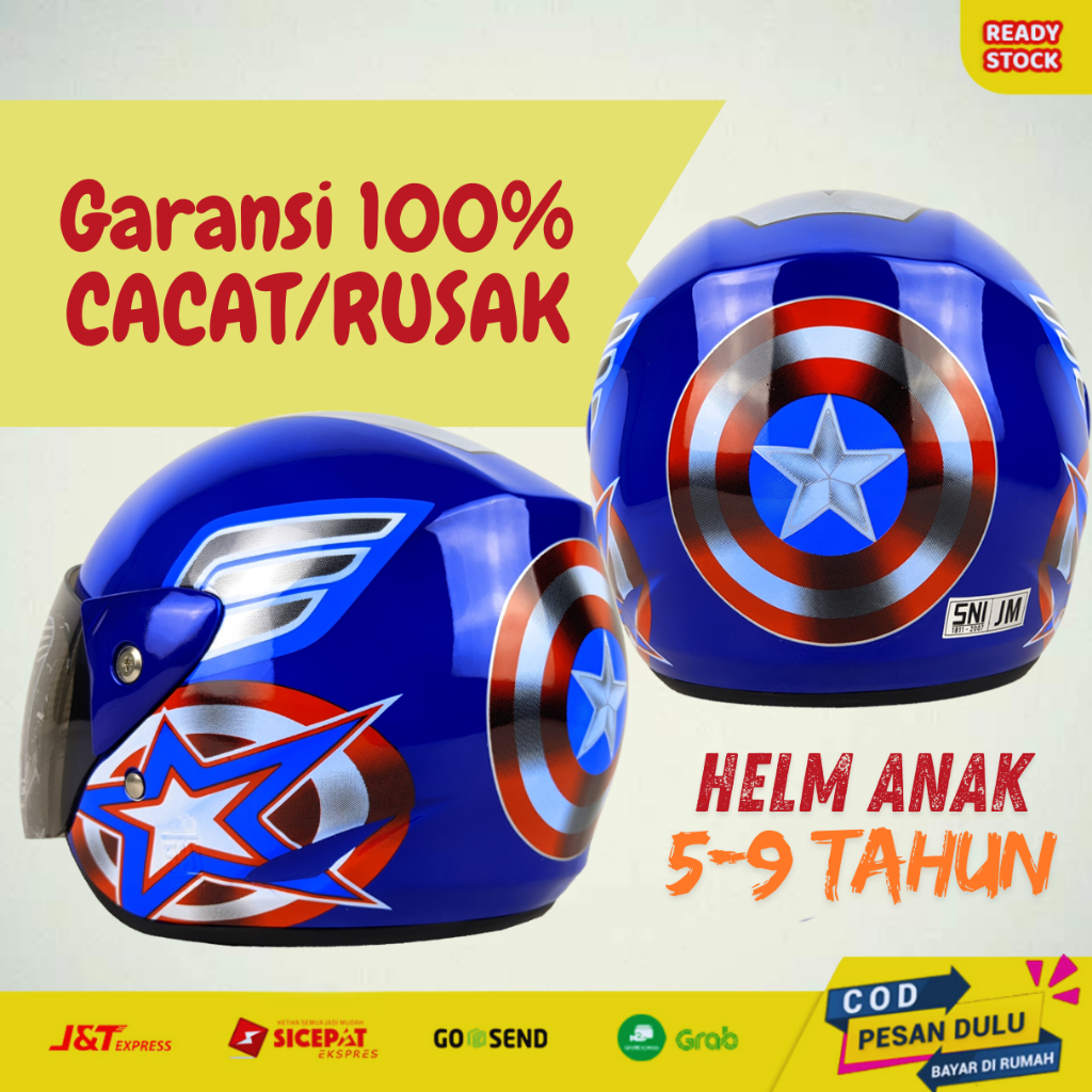 Jual Helm Motor SNI Anak Sekolah TK SD Usia Umur 5 -9 Tahun | Shopee ...