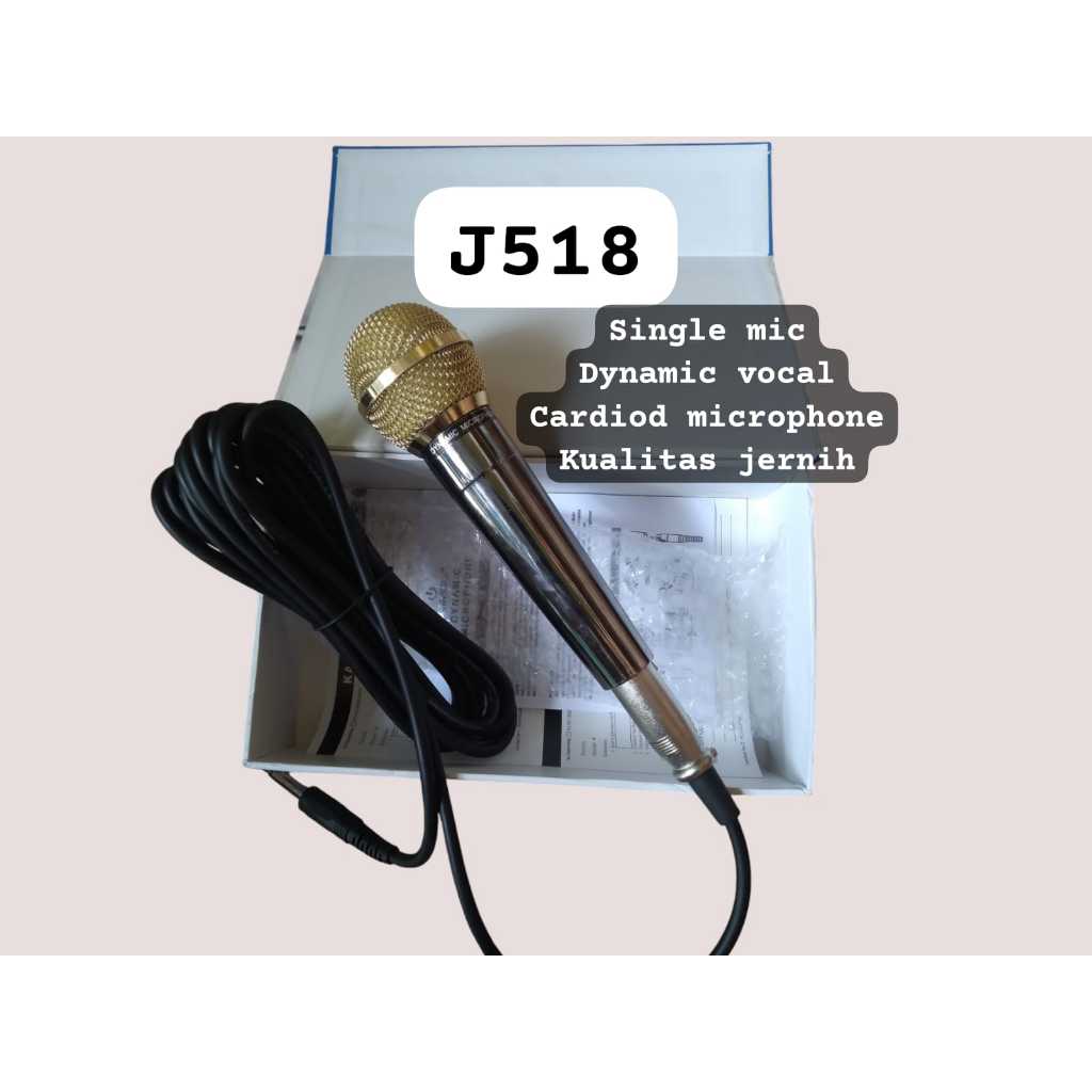 Jual J518 ORIGINAL MIC MIX MIK MICROPHONE KABEL DINAMIS SINGLE MIKROFON ...