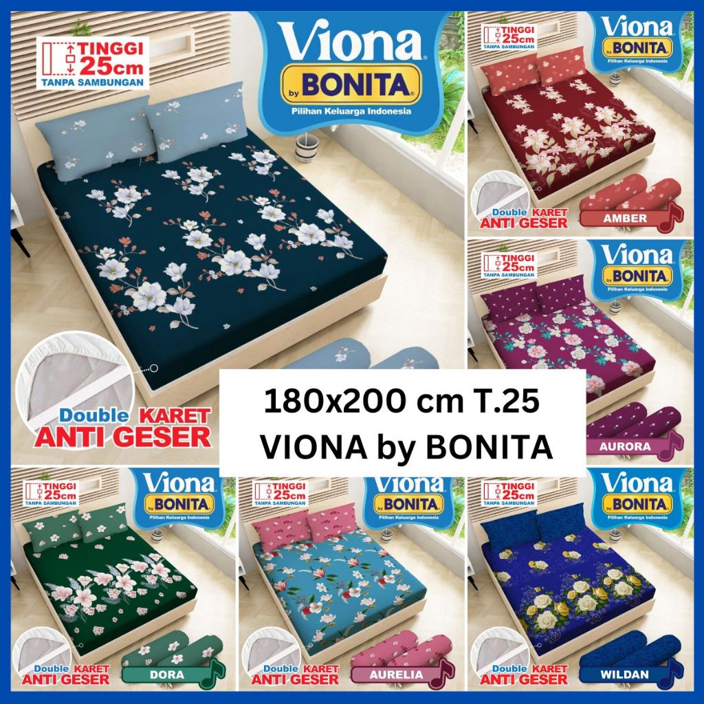 Jual SM SPREI T25 BONITA VIONA 180X200 TINGGI 25cm/ Sprei Bonita King ...