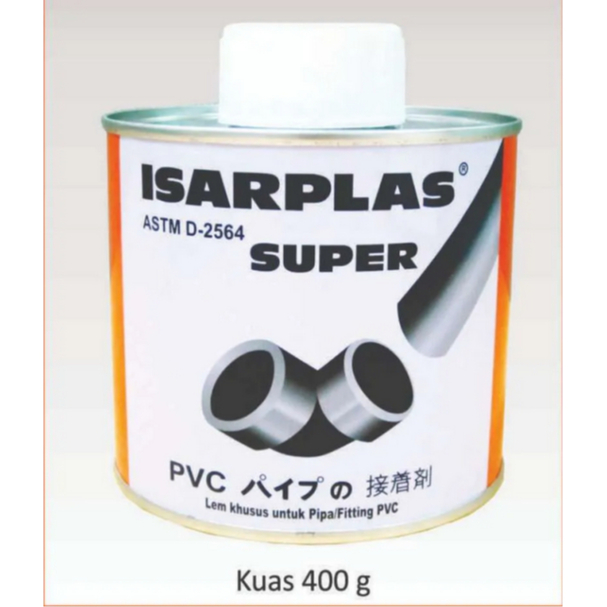 Jual Lem Pipa PVC Isarplas 400 Gram Kaleng Kuas Paralon Original Asli ...