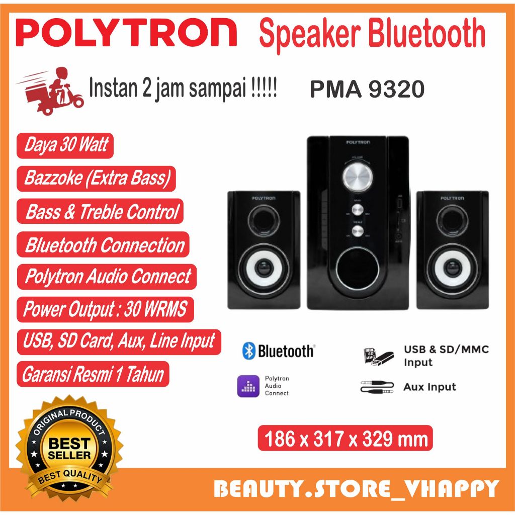 Jual Speaker Polytron Multimedia Bluetooth PMA 9320 Garansi Resmi ...