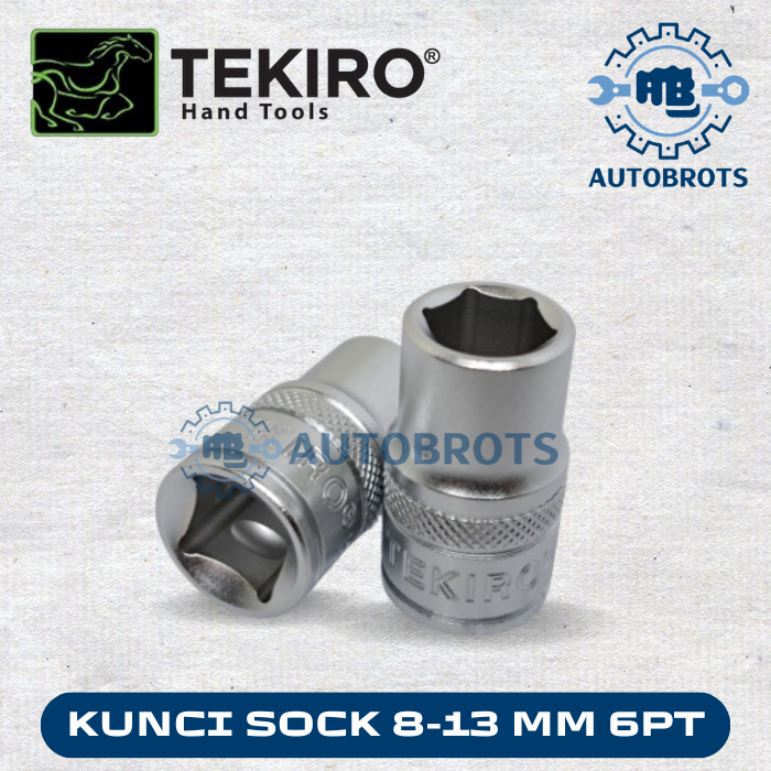 Jual Kunci Sock TEKIRO 1/2" DR 6PT 8mm. 10mm. 11mm, 12mm, 13mm / Mata Sok / Anak Sok SEGI 6 ...