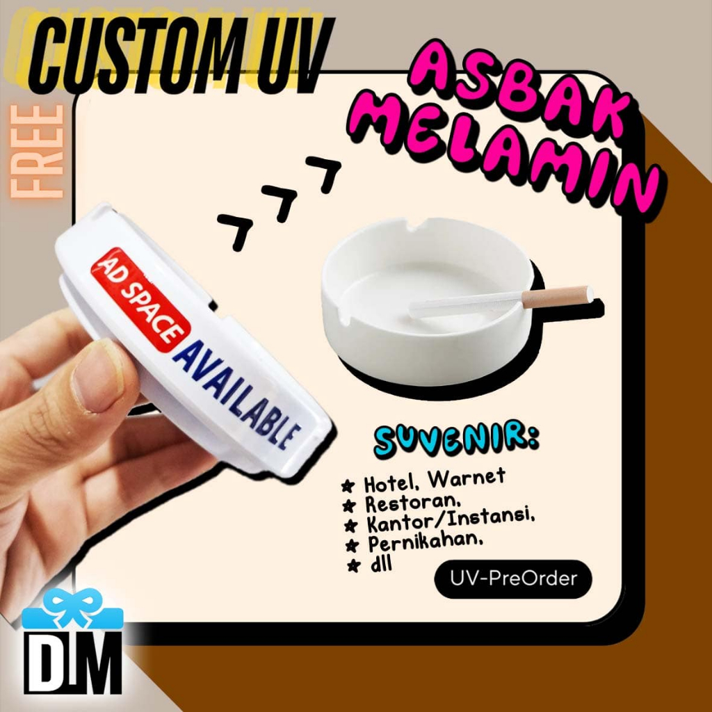 Jual Custom Brand Logo Asbak Melamin Tempat Puntung Rokok Ngudut ...