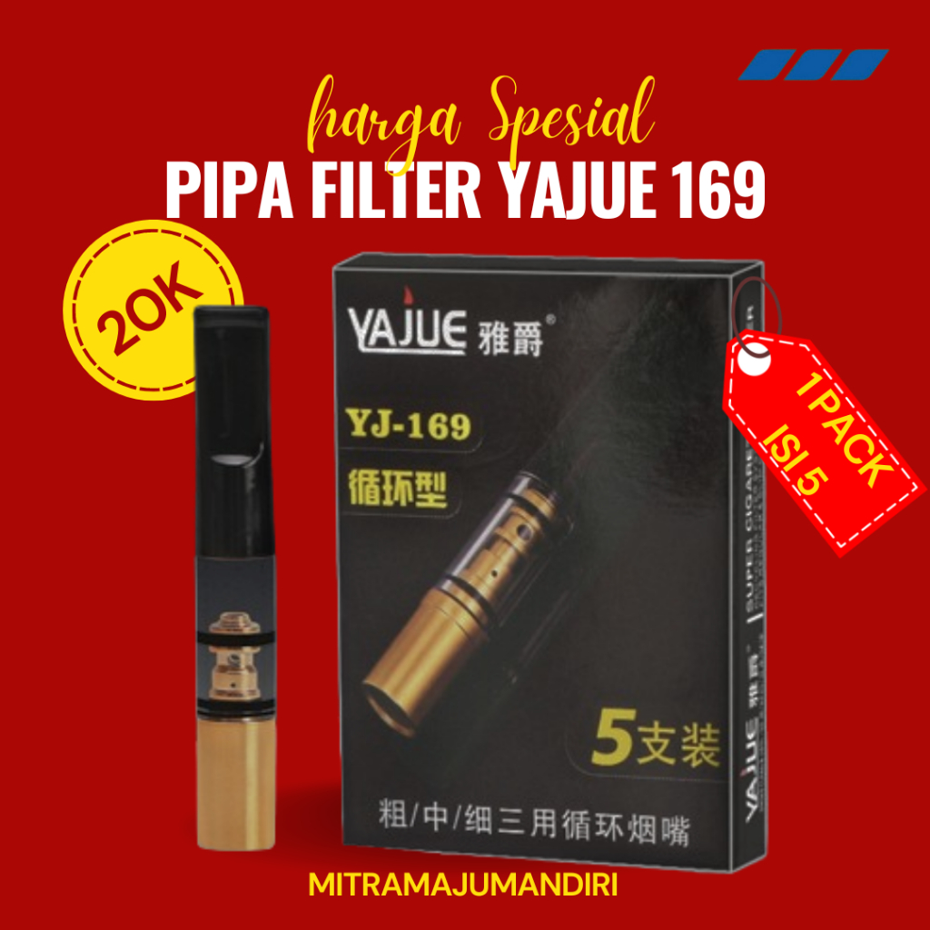 Jual Pipa Filter Yajue YJ-169 isi 5 Gold Black Filter Penyaring Racun ...