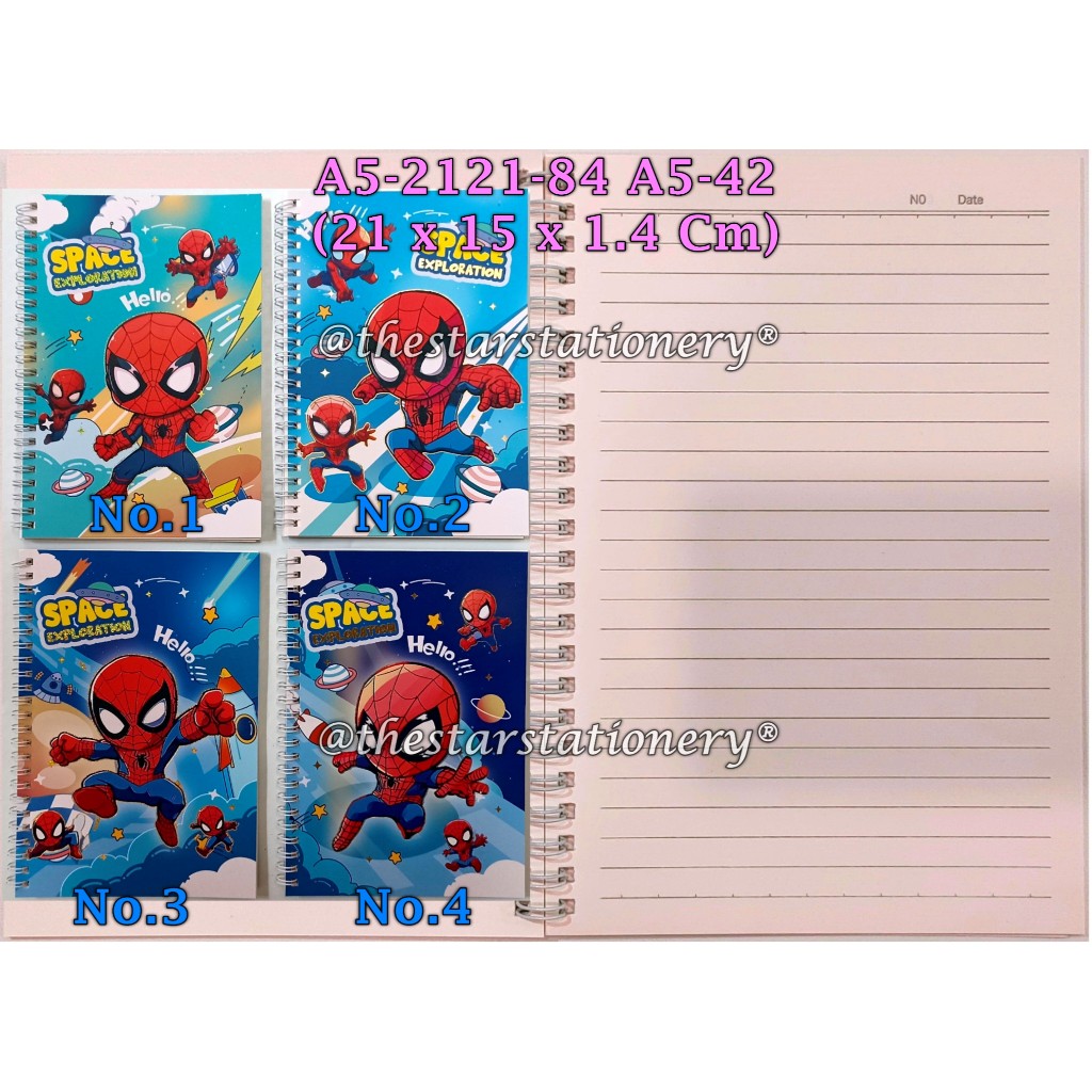 Jual (1 Biji) Buku Spiral A5-2121-84 Spiderman 42 Lembar 21*15*1.4 Cm ...