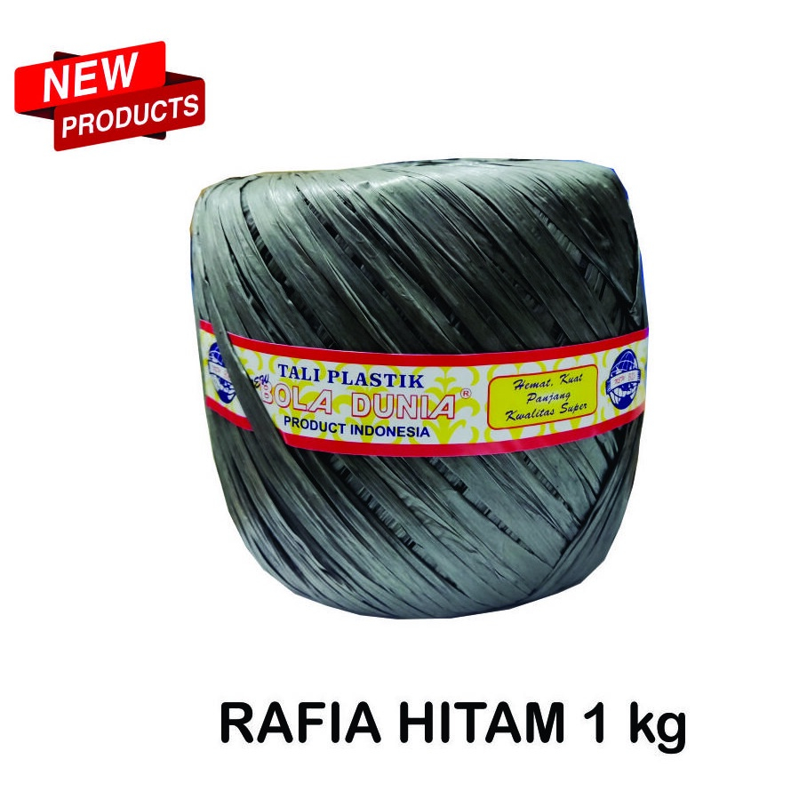 Jual rafia tali rafia 1kg warna hitam 1 kg | Shopee Indonesia