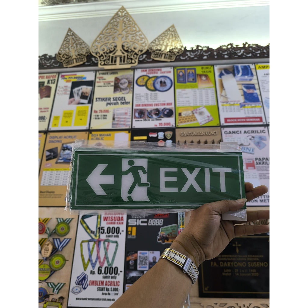 Jual RAMBU RAMBU / SIGN EXIT PANAH KIRI 30 X 10 CM | Shopee Indonesia