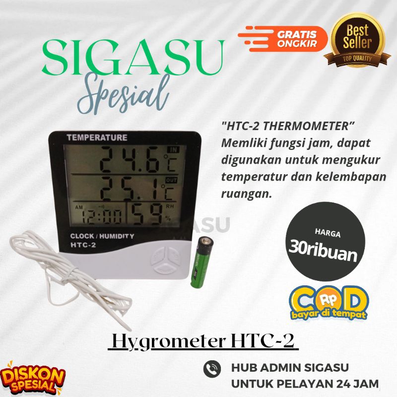 Jual HTC-2-3 Display / Clock / Hummidity / Alat Ukur Suhu Ruangan Terbaik | Shopee Indonesia