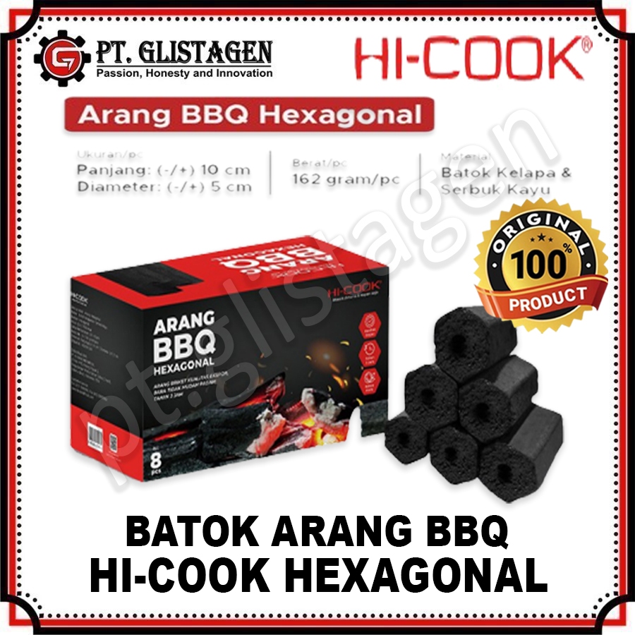 Jual HI-COOK Arang BBQ Hexagonal / Batok Arang BBQ (Grade Premium Quality) | Shopee Indonesia