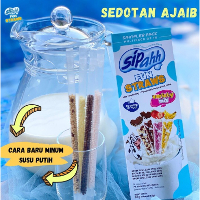 Jual Sipahh Fun Straw pack 5's / sedotan susu unik pemberi rasa Sipah ...