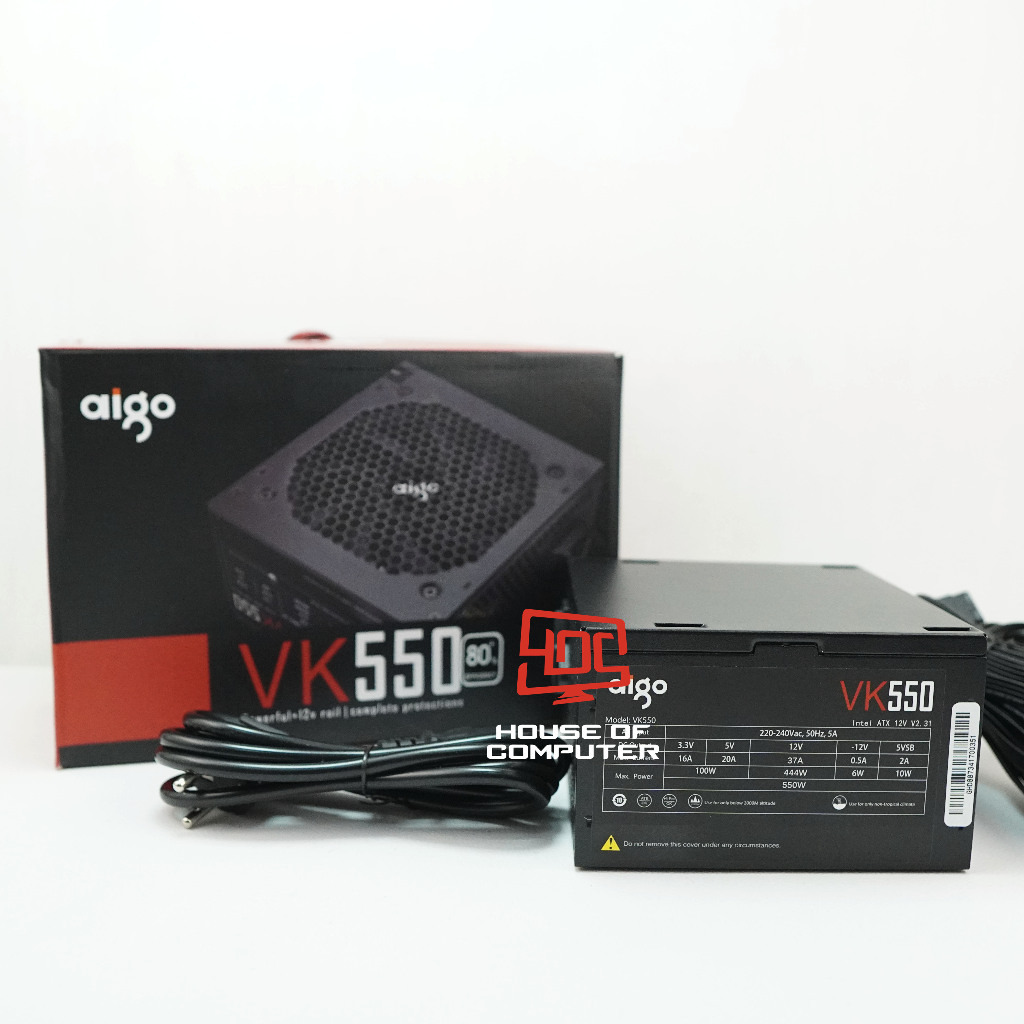 Jual POWER SUPPLY GAMING AIGO VK550 550W 80 EFFICIENCY PSU PREMIUM | Shopee Indonesia