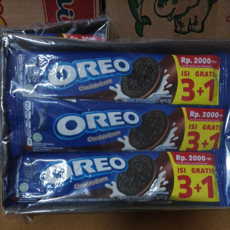 Jual Oreo 1box kemasan 3+1 keping rasa coklat | Shopee Indonesia