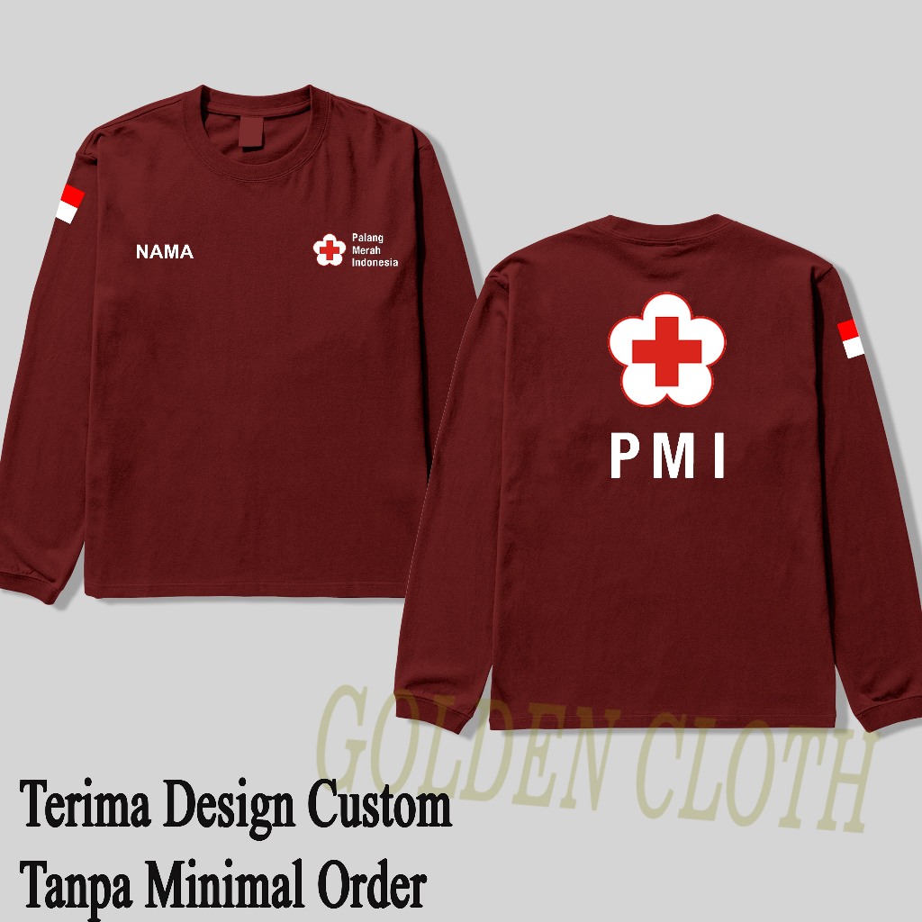 Jual Baju Kaos PMI PMR BARU Custom Nama lengan Panjang Baju Distro Pria ...